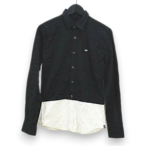 【中古】マーダーライセンス Murder License 長袖 シャツ 46 黒系 ブラック カモフラージュ柄 ロゴ刺繍 切り替え 日本製 メンズ 【ベクトル 古着】 260711ブランドマーダーライセンス Murder License表記...
