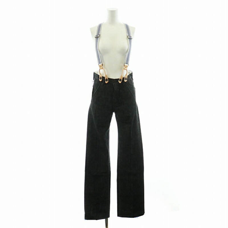 【中古】フジト FUJITO 旧 デニムパンツ ジーンズ ジーパン サスペンダー付き 29 M 黒 ブラック /AN8 ■GY21 レディース 【ベクトル 古着】 240705ブランドフジト FUJITO表記サイズ29(日本表記M相当)実寸...