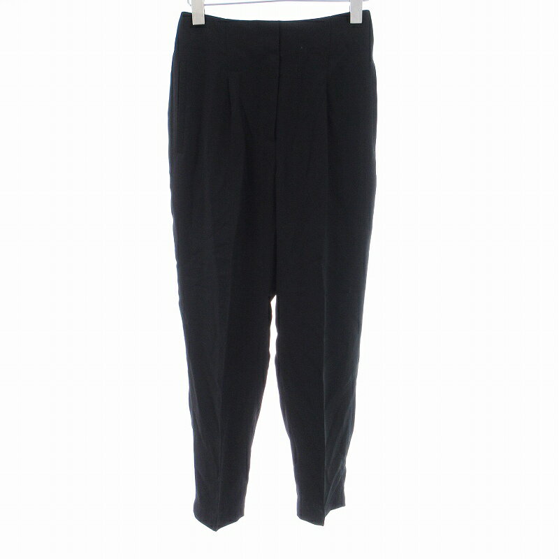 【中古】プラステ PLST 22AW トリアセテートハイウエストテーパードパンツ スラックス ロング S 黒 ブラック 122306004 /MM レディース 【ベクトル 古着】 241112ブランドプラステ PLST表記サイズS実寸サイズ...