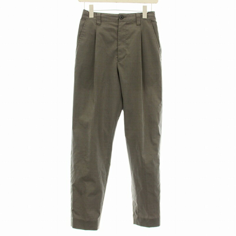 【中古】メゾンスペシャル MAISON SPECIAL ミックス杢ワイドテーパードパンツ タック ジップフライ チェック柄 00 グレー 11211461207 /KU メンズ レディース 【ベクトル 古着】 250619ブランドメゾンスペ...