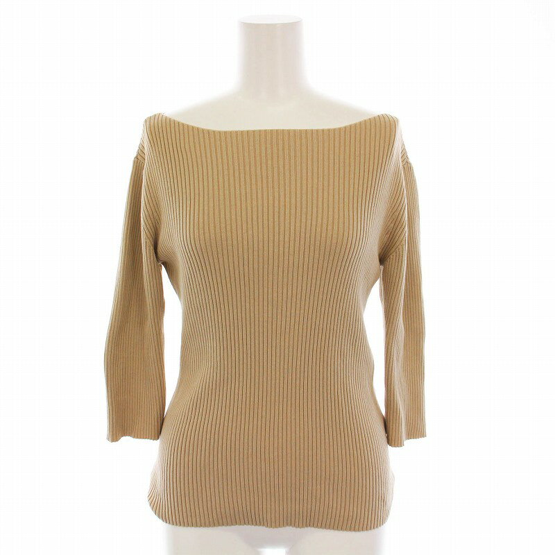 【中古】ドゥーズィエムクラス DEUXIEME CLASSE エブリデイアイライク EVERYDAY I LIKE 七分袖 ニット セーター リブ ベージュ 20080500802010 /YM レディース 【ベクトル 古着】 250710...