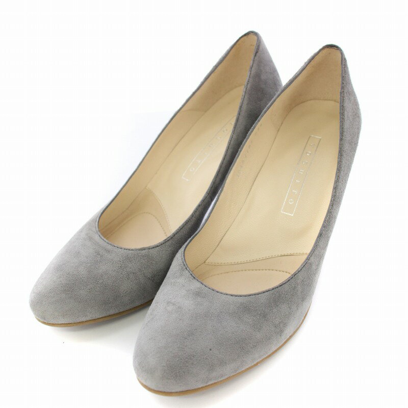 【中古】ヨシト YOSHITO パンプス ラウンドトゥ スエード 22.5cm グレー 104A7787 /TK レディース 【ベクトル 古着】 250711表記サイズ22 1/2（22.5cm）実寸サイズヒールの高さ：7cm　最大幅：7....