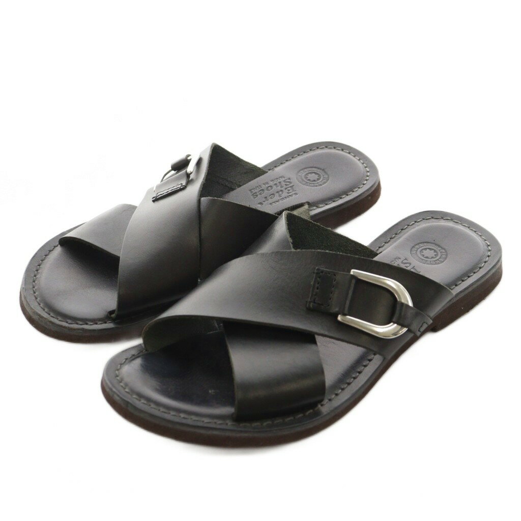 【中古】エダーシューズ EDER SHOES サンダル レザー 37 黒 ブラック /AN14 レディース 【ベクトル 古着】 250819表記サイズ37実寸サイズ最大幅：約9.5cm　アウトソール：約25cm　　素材レザー色黒 ブラック状...