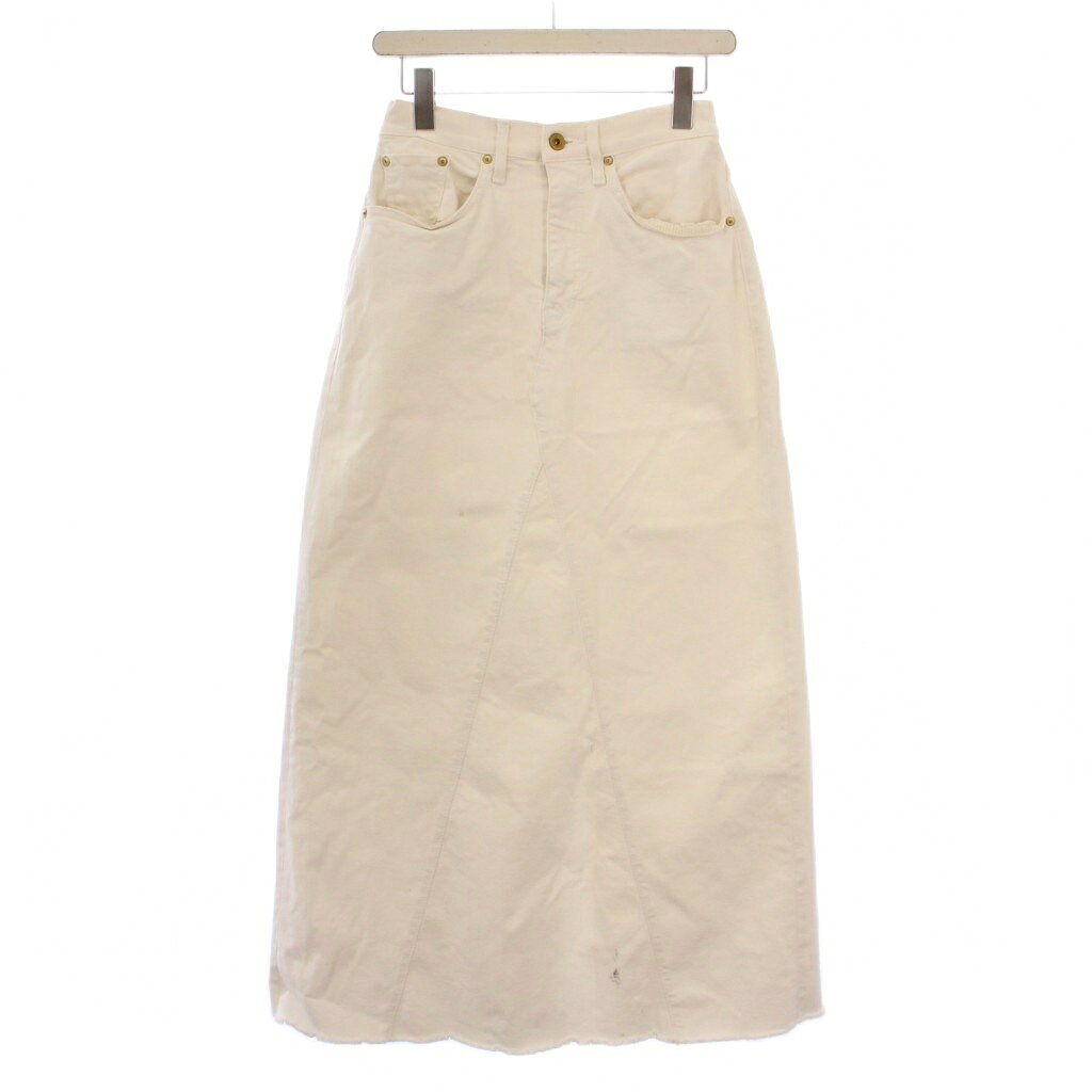 【中古】グッドグリーフ GOOD GRIEF CUT OFF HEM LONG SKIRT カットオフロングスカート ジップフライ S アイボリー MXGG08L /BM レディース 【ベクトル 古着】 250826表記サイズS実寸サイズウ...