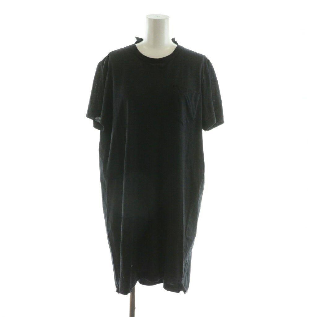 【中古】サカイ sacai ワンピース チュニック 半袖 異素材切替 麻 リネン 3 ブラック 14-01980 /NQ レディース 【ベクトル 古着】 250908ブランドサカイ sacai表記サイズ3実寸サイズ肩幅：約40cm　身幅：約...
