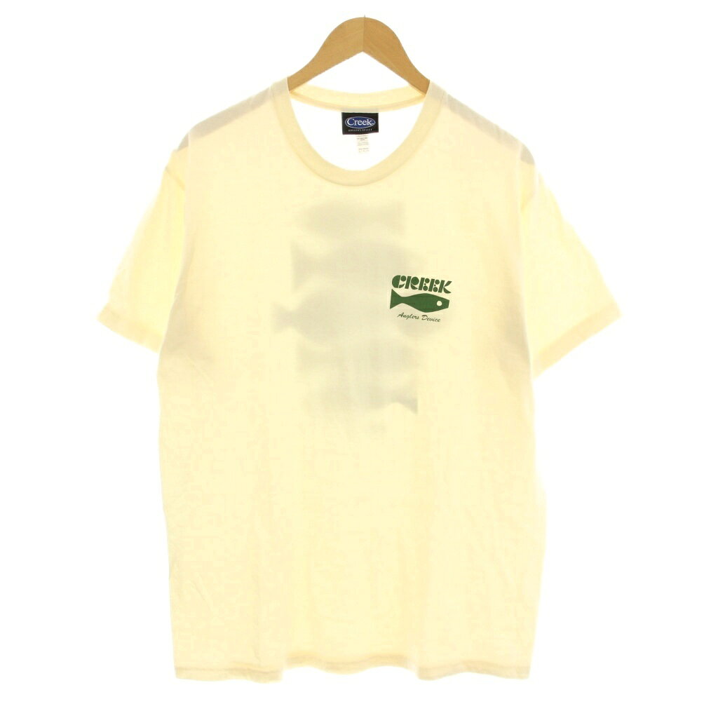【中古】クリークアングラーズデバイス Creek Angler's Device 25SS S/S Tee Cody Hudson クリークTシャツ カットソー 半袖 クルーネック プリント L アイボリー 1-877-445-3265 /...