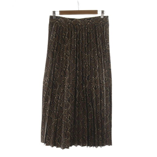 【中古】ザラ ZARA プリーツスカート ロング パイソン柄 M 茶 ブラウン 80089348-4 /RR レディース 【ベクトル 古着】 251017ブランドザラ ZARA表記サイズM実寸サイズウエスト：68cm　ヒップ：72cm　スカ...