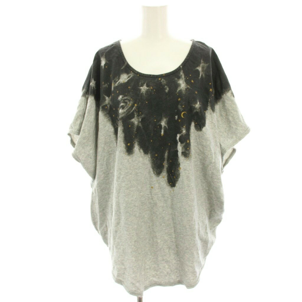 【中古】スカラー ScoLar チュニック カットソー 半袖 ドルマンスリーブ 総柄 M グレー 黒 ブラック /HN レディース 【ベクトル 古着】 251029ブランドスカラー ScoLar表記サイズM実寸サイズ着丈：79cm　ゆき丈：...