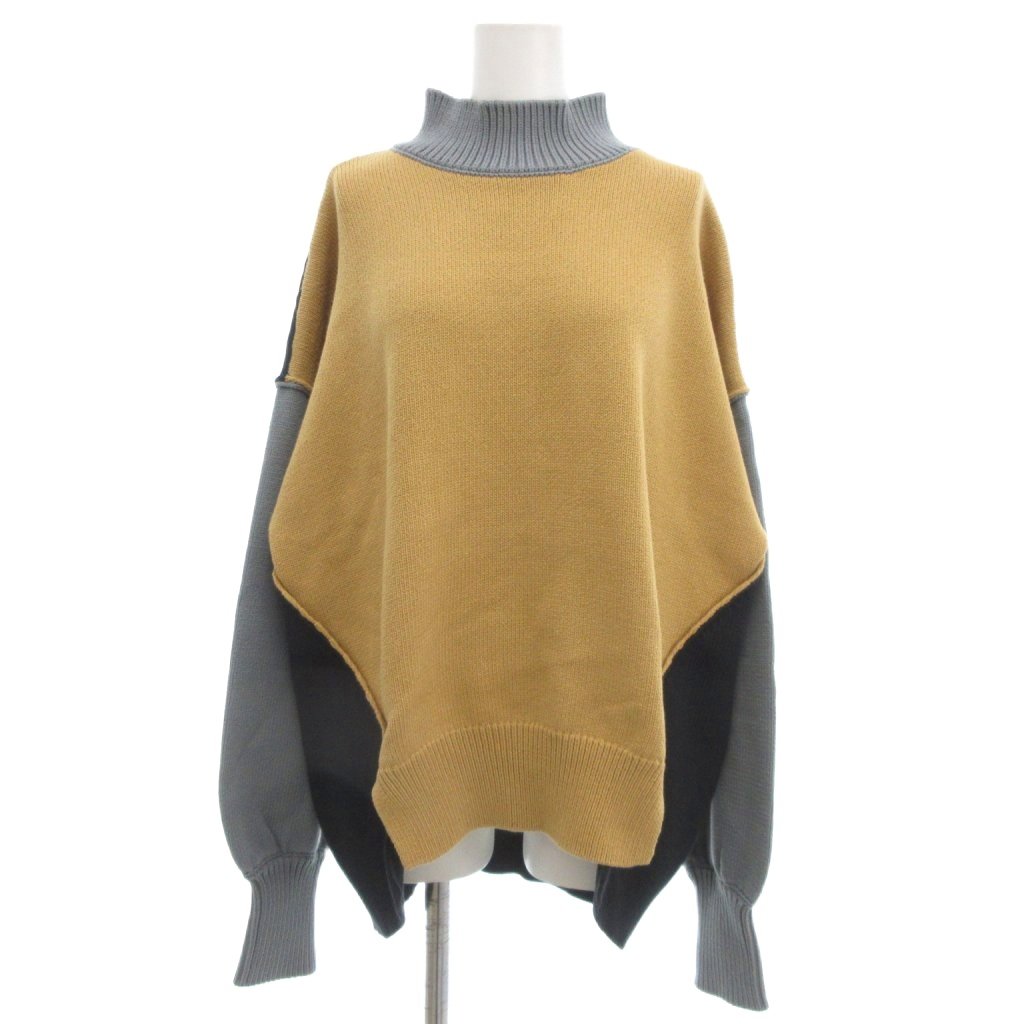 【中古】スライ SLY BLOCKING COLOR ニット セーター 長袖 ハイネック 切り替え 黄 イエロー 黒 ブラック 水色 ライトブルー 030FAZ70-5380 /NU レディース 【ベクトル 古着】 251115ブランドスラ...