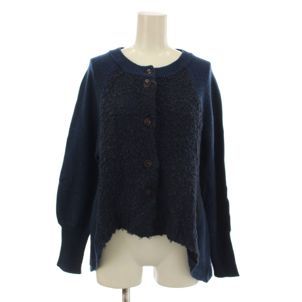 【中古】カシェット Cachette ニット カーディガン 02 紺 ネイビー 12197200YOU /JP レディース 【ベクトル 古着】 251203表記サイズ02実寸サイズ身幅：約49.5cm　着丈：約66cm　ゆき丈：約73.5c...