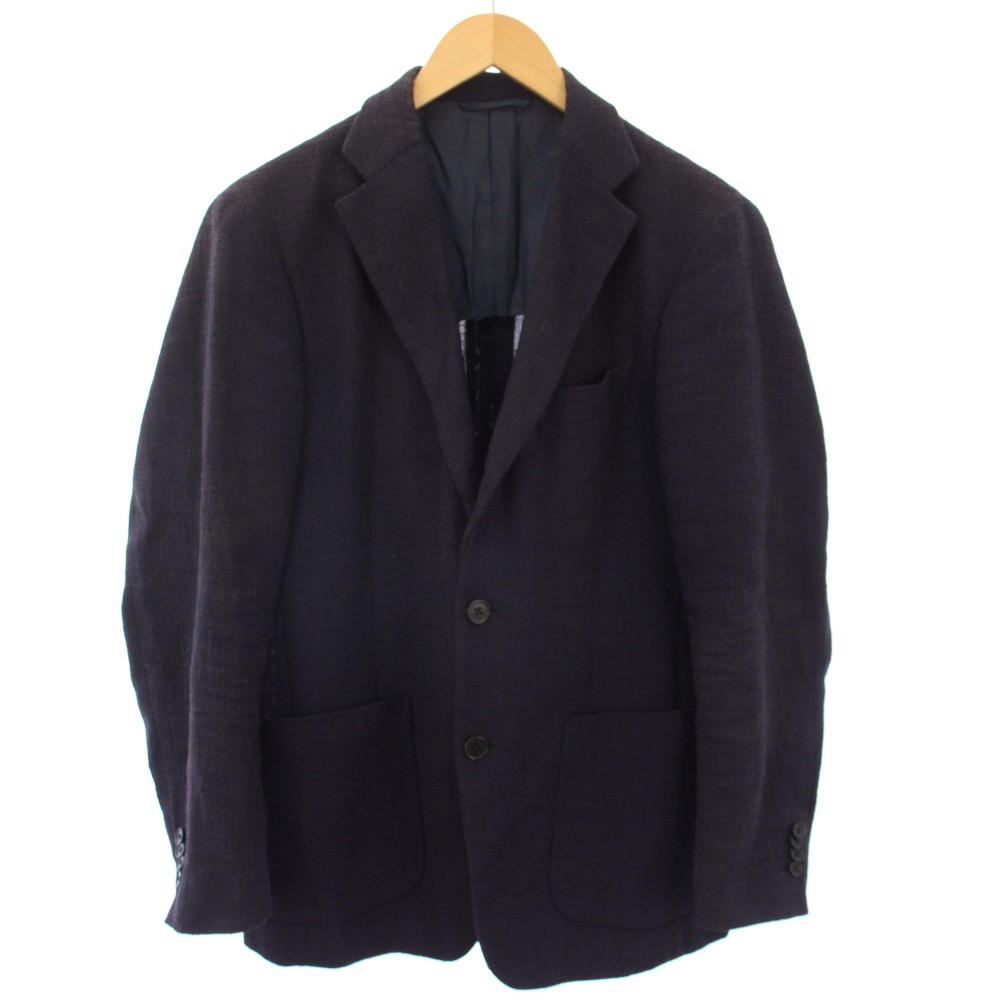 【中古】ユニバーサル ランゲージ UNIVERSAL LANGUAGE Vitale Barberis Canonico カノニコ生地 テーラードジャケット シングル 背抜き 46-6Drop 紺 /TK メンズ 【ベクトル 古着】 260...
