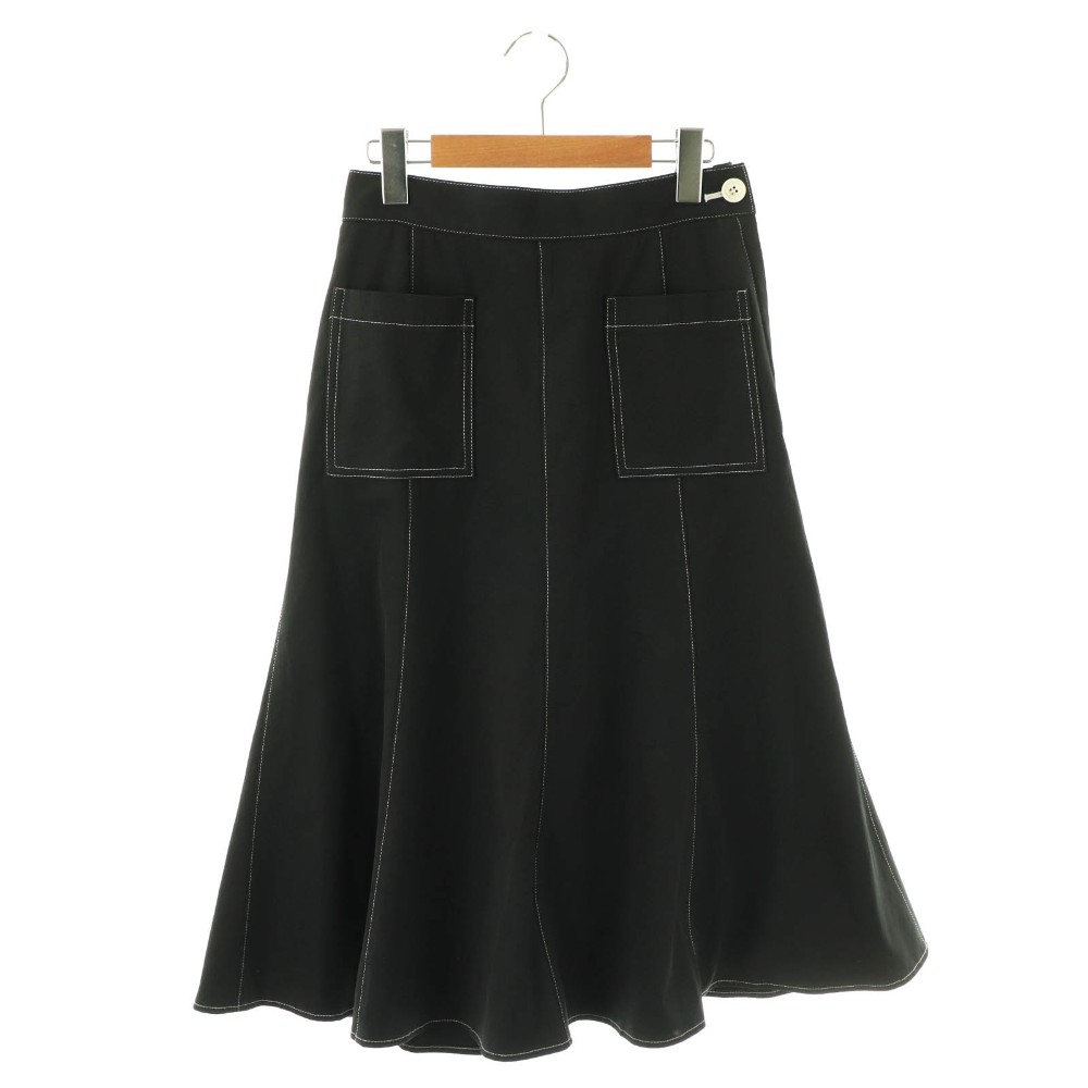 【中古】ノーリーズ Nolley's リネン混スカート ロング 38 ブラック ホワイト /DO レディース 【ベクトル 古着】 260122ブランドノーリーズ Nolley's表記サイズ38実寸サイズウエスト：約62〜cm　ヒップ：86c...