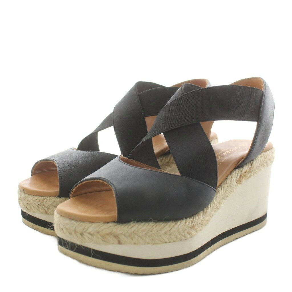 【中古】ルクラベルージュ LE CRABE ROUGE サンダル ウェッジソール ストラップ 35 黒 ブラック /AN14 レディース 【ベクトル 古着】 260126表記サイズ35実寸サイズヒールの高さ：約8cm　最大幅：約7.5cm　...