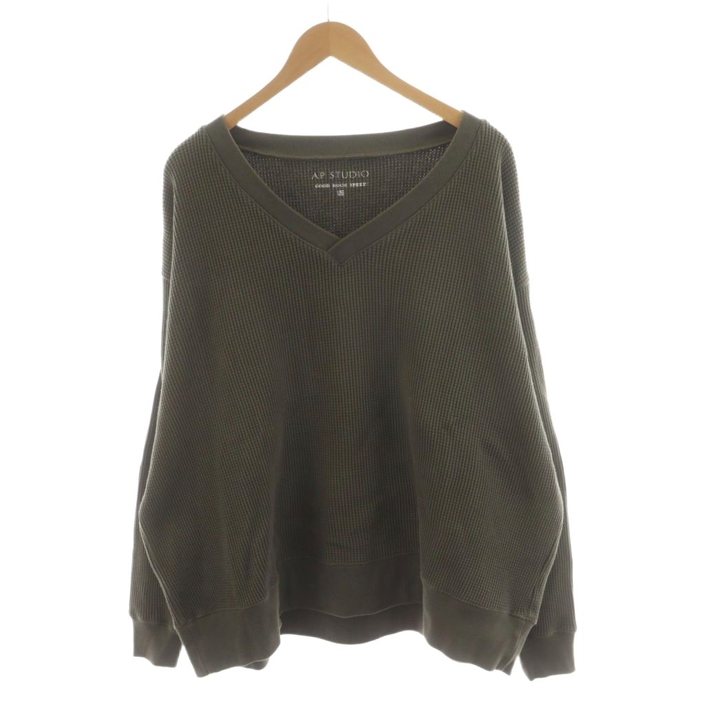 【中古】グッド ロック スピード GOOD ROCK SPEED 23AW AP STUDIO別注 V N thermal PO プルオーバー ニット カットソー 長袖 M カーキ /AN77 レディース 【ベクトル 古着】 260128表...