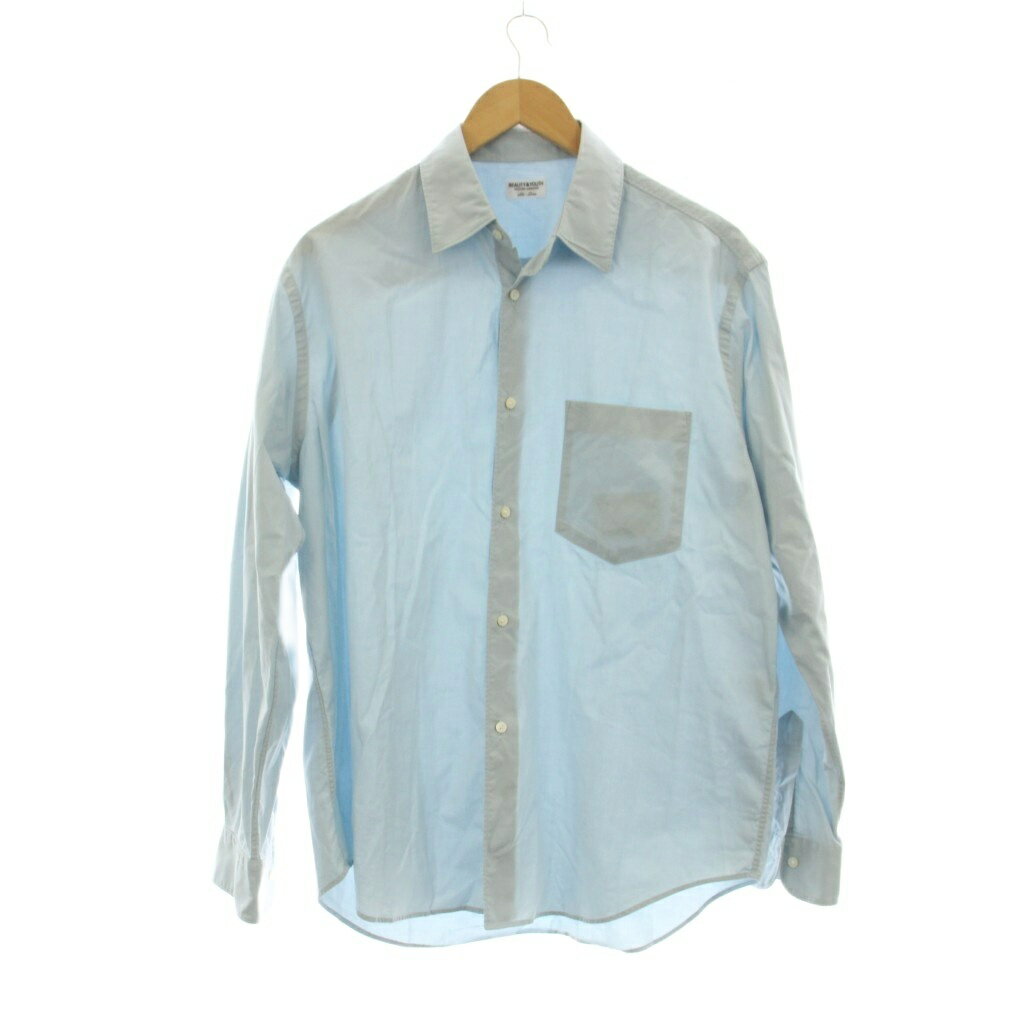 【中古】B&Y ユナイテッドアローズ BEAUTY&YOUTH ビューティー&ユース HI—LINE SPOERRY GIZA レギュラーシャツ M 水色 長袖 配色デザイン /JP メンズ 【ベクトル 古着】 260130ブランドB&Y ...