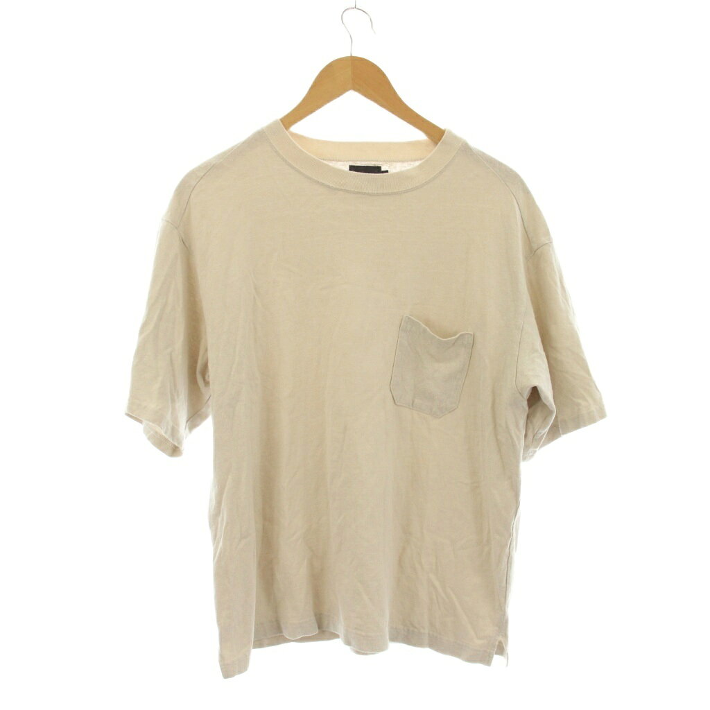【中古】comm. arch コムアーチ Tシャツ 麻 リネン 2 アイボリー 半袖 ラウンドネック 胸ポケット /JP メンズ 【ベクトル 古着】 260211表記サイズ2実寸サイズ肩幅：約50cm　身幅：約54cm　袖丈：約22.5cm...