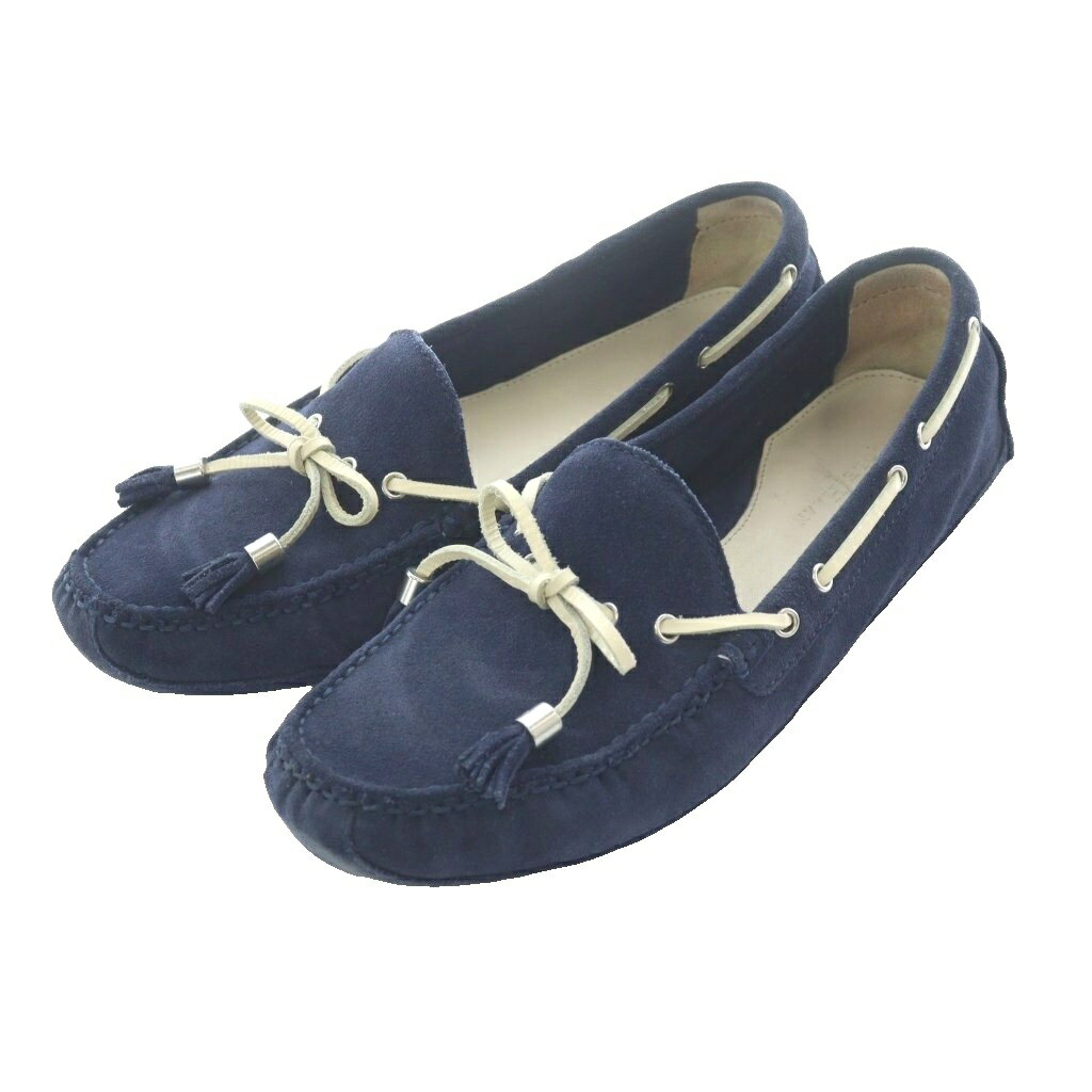 【中古】コールハーン COLE HAAN ローファー モカシン スエードレザー 本革 8B 25.5cm ネイビー 紐飾り タッセル モカシン縫い /RI ■OS メンズ 【ベクトル 古着】 260210ブランドコールハーン COLE HA...