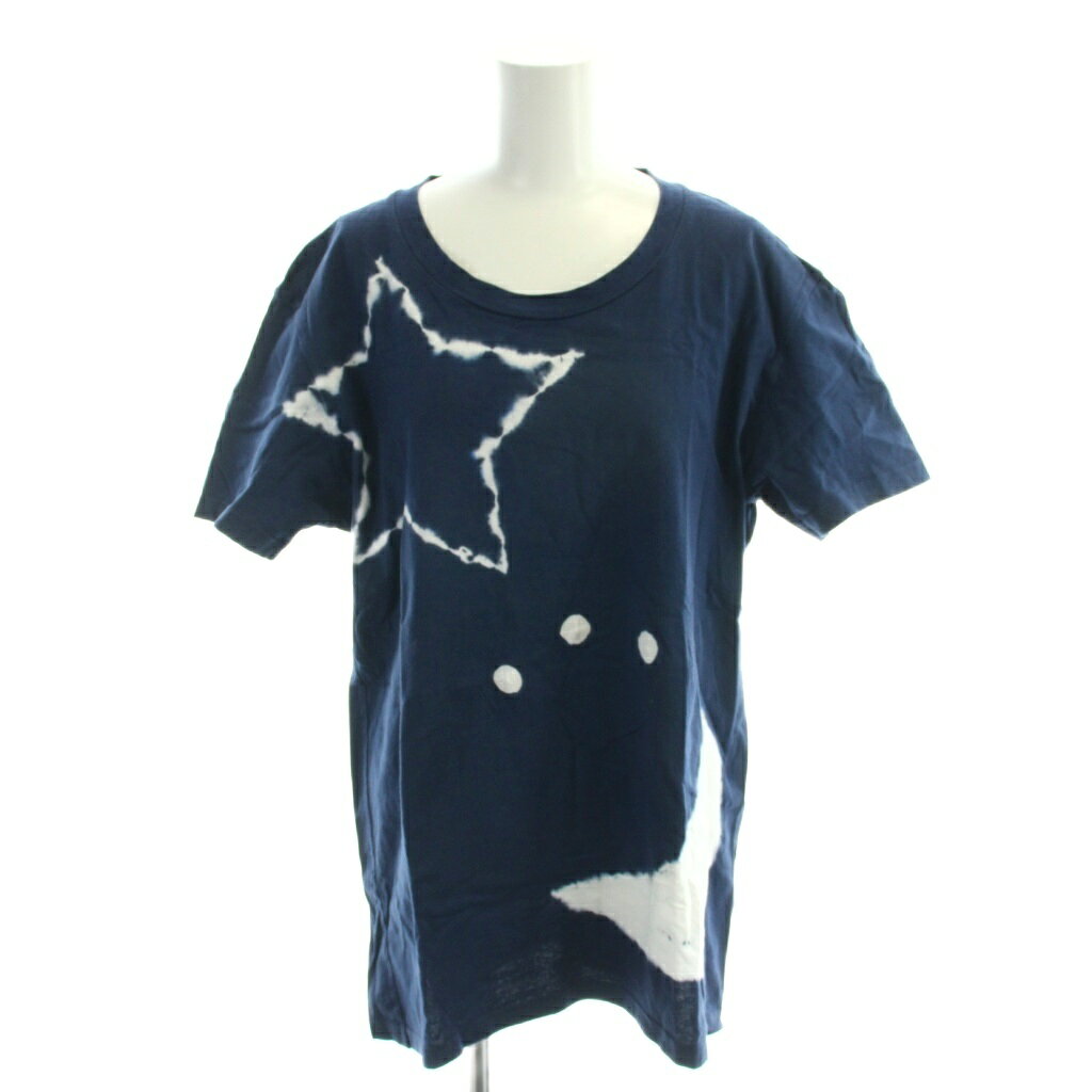 【中古】ブルーブルー BLUE BLUE ARIGATO Tシャツ 4 紺 ネイビー 星柄 半袖 ラウンドネック /AP メンズ 【ベクトル 古着】 260209ブランドブルーブルー BLUE BLUE表記サイズ4実寸サイズ肩幅：約48cm...