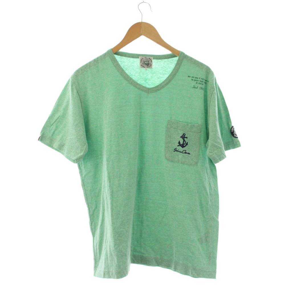 【中古】lupo di mare ルポ・ディ・マーレ Tシャツ L グリーン 半袖 Vネック 胸ポケット /JP メンズ 【ベクトル 古着】 260212表記サイズL実寸サイズ肩幅：約45cm　身幅：約53cm　袖丈：約21.5cm　着丈：...