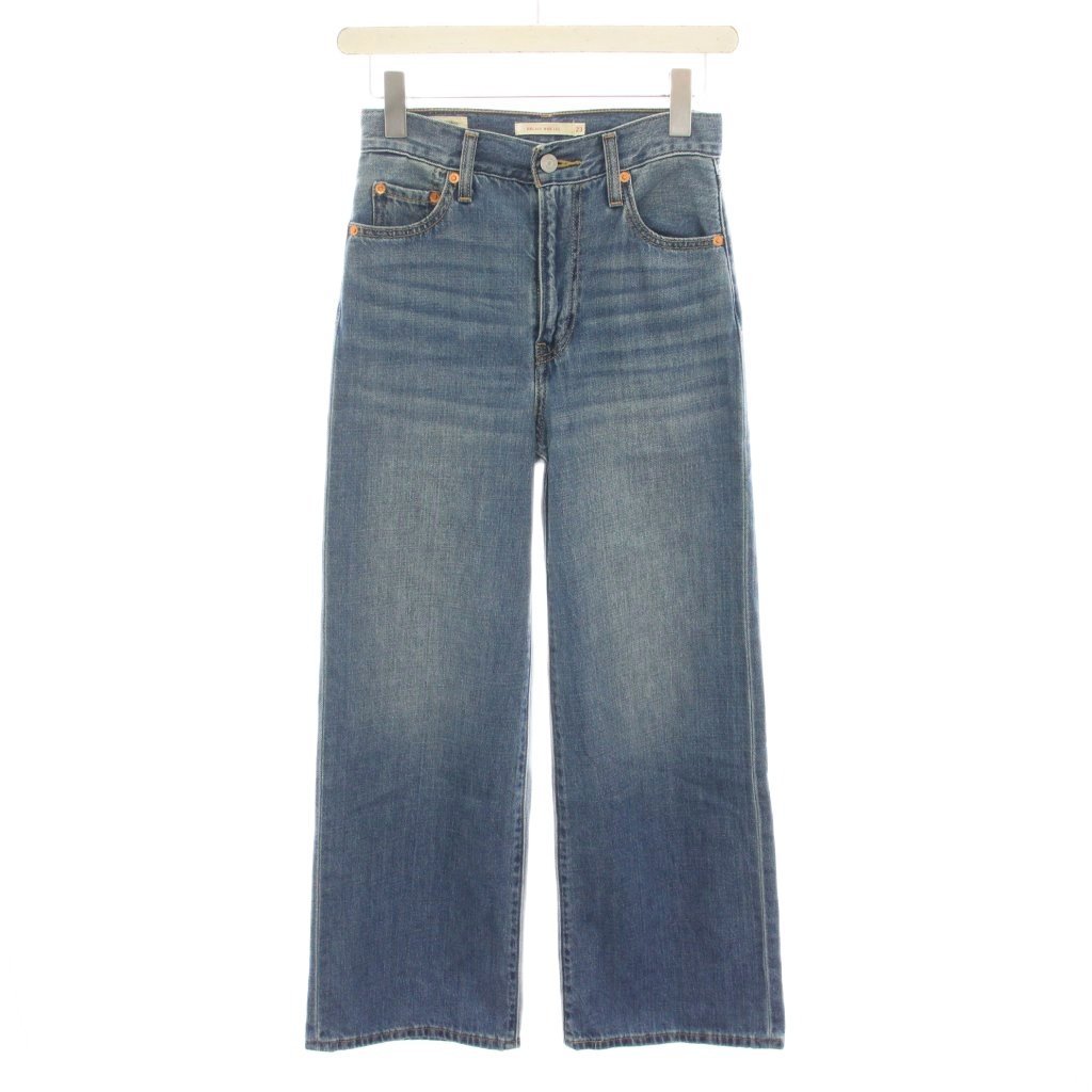 【中古】リーバイス Levi's スピック＆スパン Spick and Span別注 25SS SMUリブケージワイドレグ SMU RIBCAGE WIDE LEG デニムパンツ ジーンズ ジップフライ 麻 リネン混 23 青 ブルー 25...