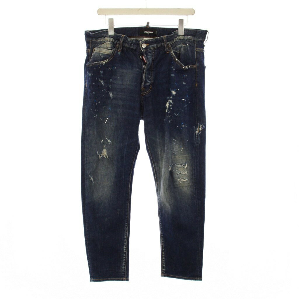 【中古】ディースクエアード DSQUARED2 15SS DAN ELASTIC WAIST JEAN デニムパンツ ジーンズ ダメージ加工 52 青 S71LA0889 /KH メンズ 【ベクトル 古着】 260216ブランドディースクエ...