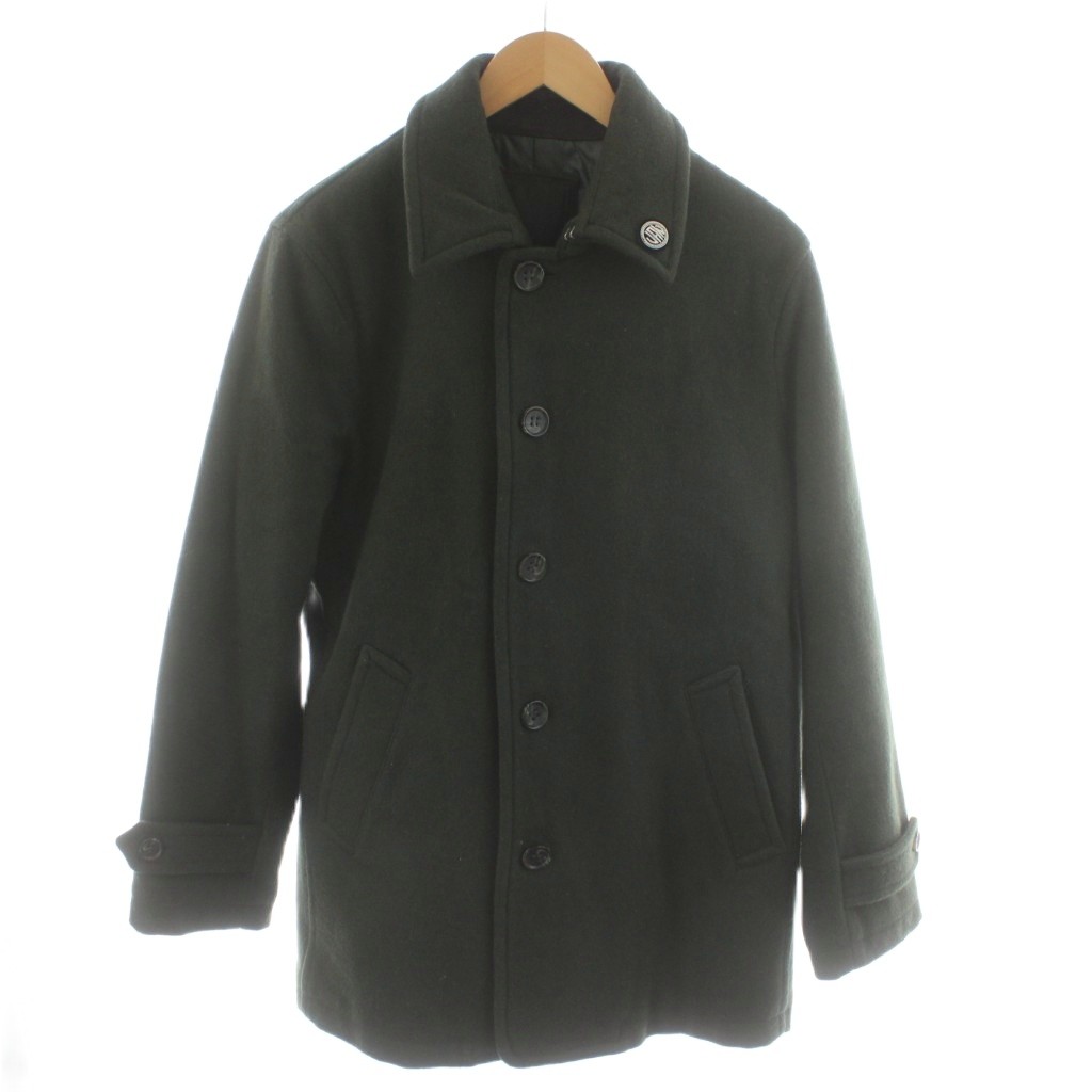 【中古】ヴァン ヂャケット VAN JAC ADELADE MERINO WOOL ステンカラーコート ミドル丈 L カーキ KW-87508 /AN64 メンズ 【ベクトル 古着】 260223ブランドヴァン ヂャケット VAN JAC表...