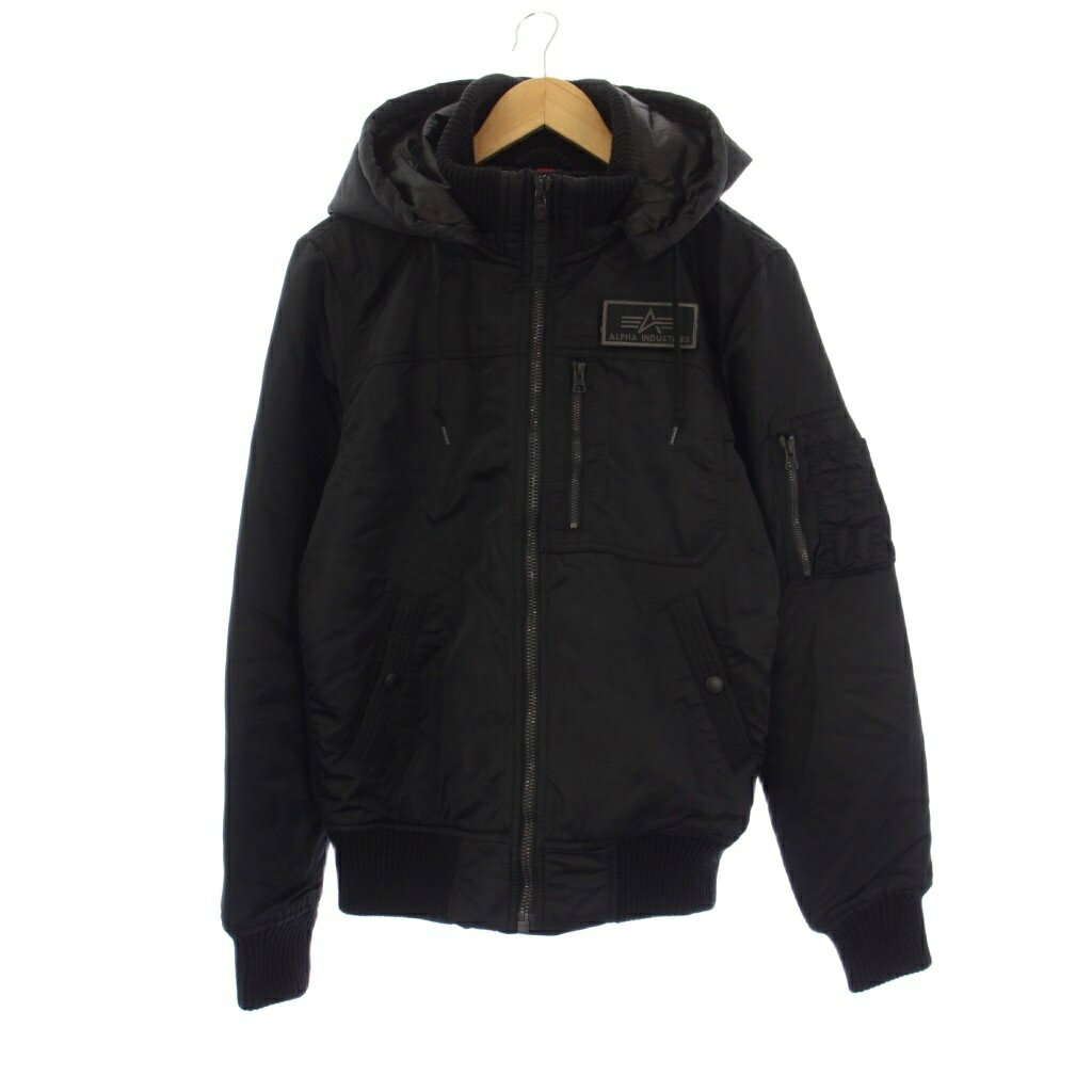 【中古】アルファ ALPHA フライトジャケット 中綿ジャケット フーディ M 黒 TA1468-001 /KH メンズ 【ベクトル 古着】 260228ブランドアルファ ALPHA表記サイズM実寸サイズ肩幅：45cm　身幅：55cm　着丈...