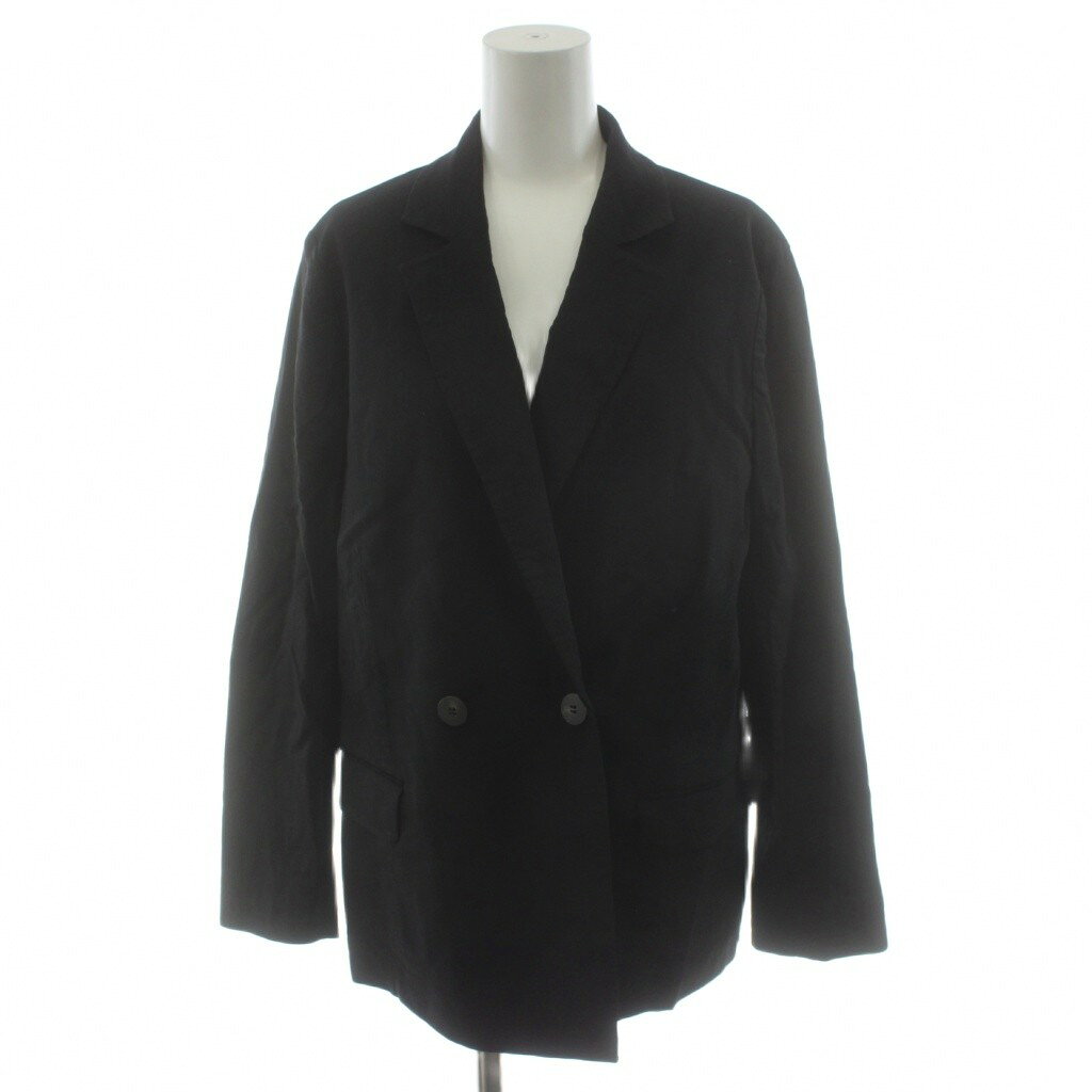 【中古】セオリーリュクス theory luxe 25SS Lush Linen Adison テーラードジャケット ダブル 麻 リネン混 36 黒 ブラック 5204100 /AN27 レディース 【ベクトル 古着】 260311ブランド...