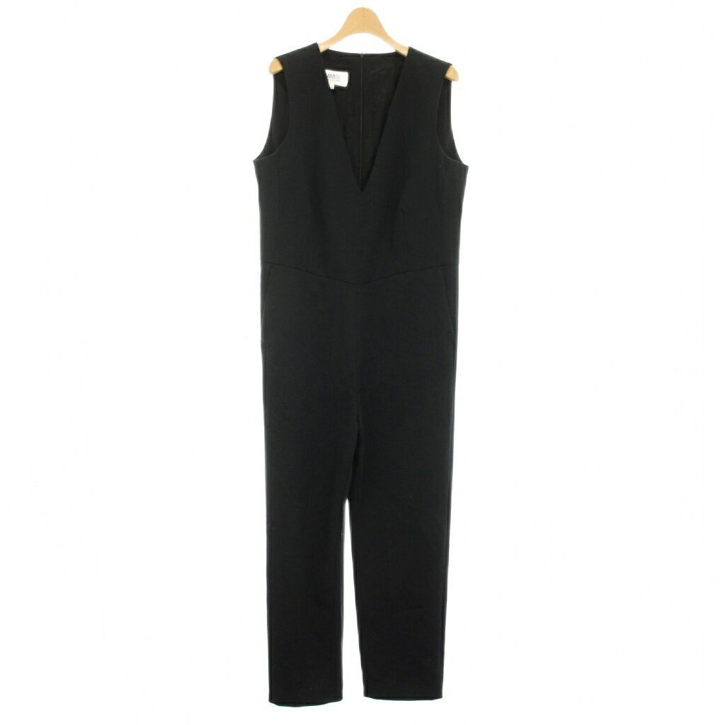 【中古】エムエムシックス メゾンマルジェラ MM6 Maison Margiela マルタンマルジェラ オールインワン サロペット Vネック ノースリーブ 36 黒 ブラック S52FP0062 /YT レディース 【ベクトル 古着】 26...