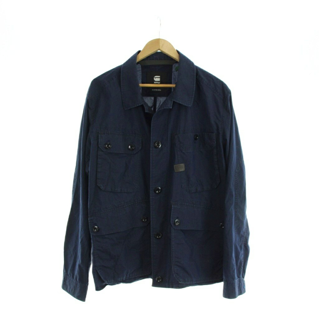 【中古】ジースター G-STAR Field Indoor Jacket シャツ XL 紺 長袖 フラップポケット D17002-C282-082 /JP メンズ 【ベクトル 古着】 260331ブランドジースター G-STAR表記サイズX...