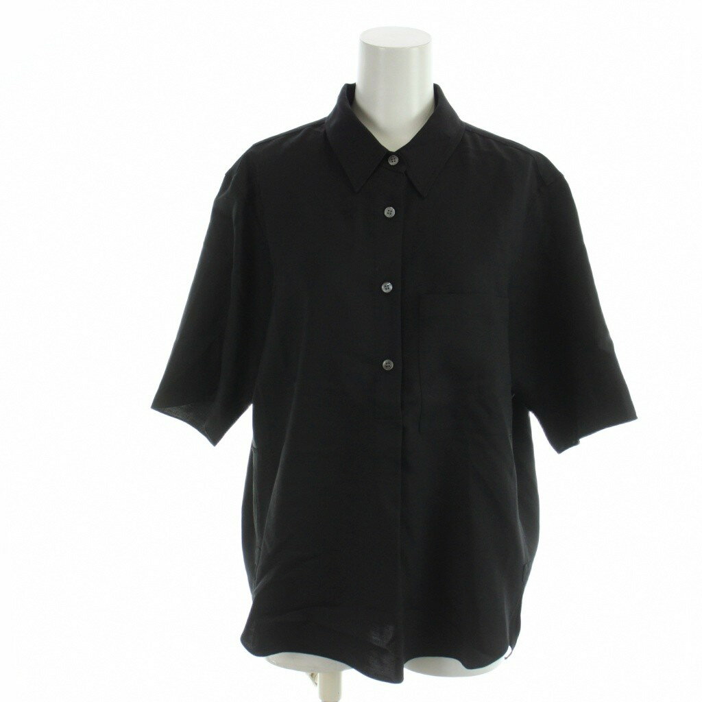 【中古】セオリー Theory Project MOD SUIT WSO2 シャツ ブラウス ウール S 黒 ブラック 無地 半袖 パッチポケット /KG レディース 【ベクトル 古着】 260409ブランドセオリー Theory表記サイズ...