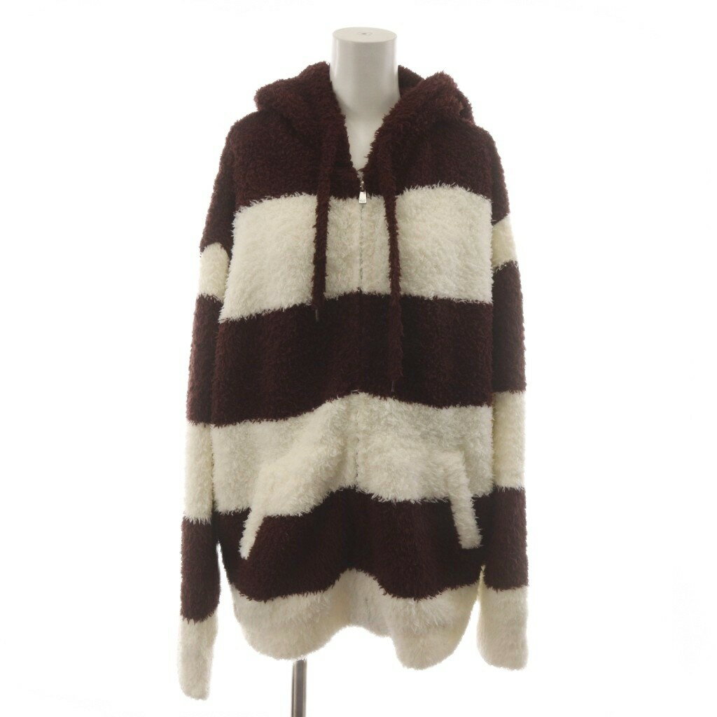 【中古】ジェラートピケオム GELATO PIQUE HOMME 23AW ジェラート2ボーダーパーカ ルームウエア パジャマ M ボルドー 白 ホワイト 長袖 フード PMNT235937 /RR レディース 【ベクトル 古着】 2604...