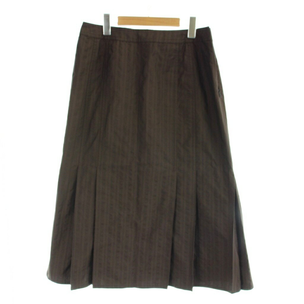 【中古】ヒロコビス HIROKO BIS スカート 13AB 茶 ブラウン ストライプ柄 プリーツ ミモレ丈 /AP レディース 【ベクトル 古着】 260417ブランドヒロコビス HIROKO BIS表記サイズ13AB実寸サイズウエスト：...