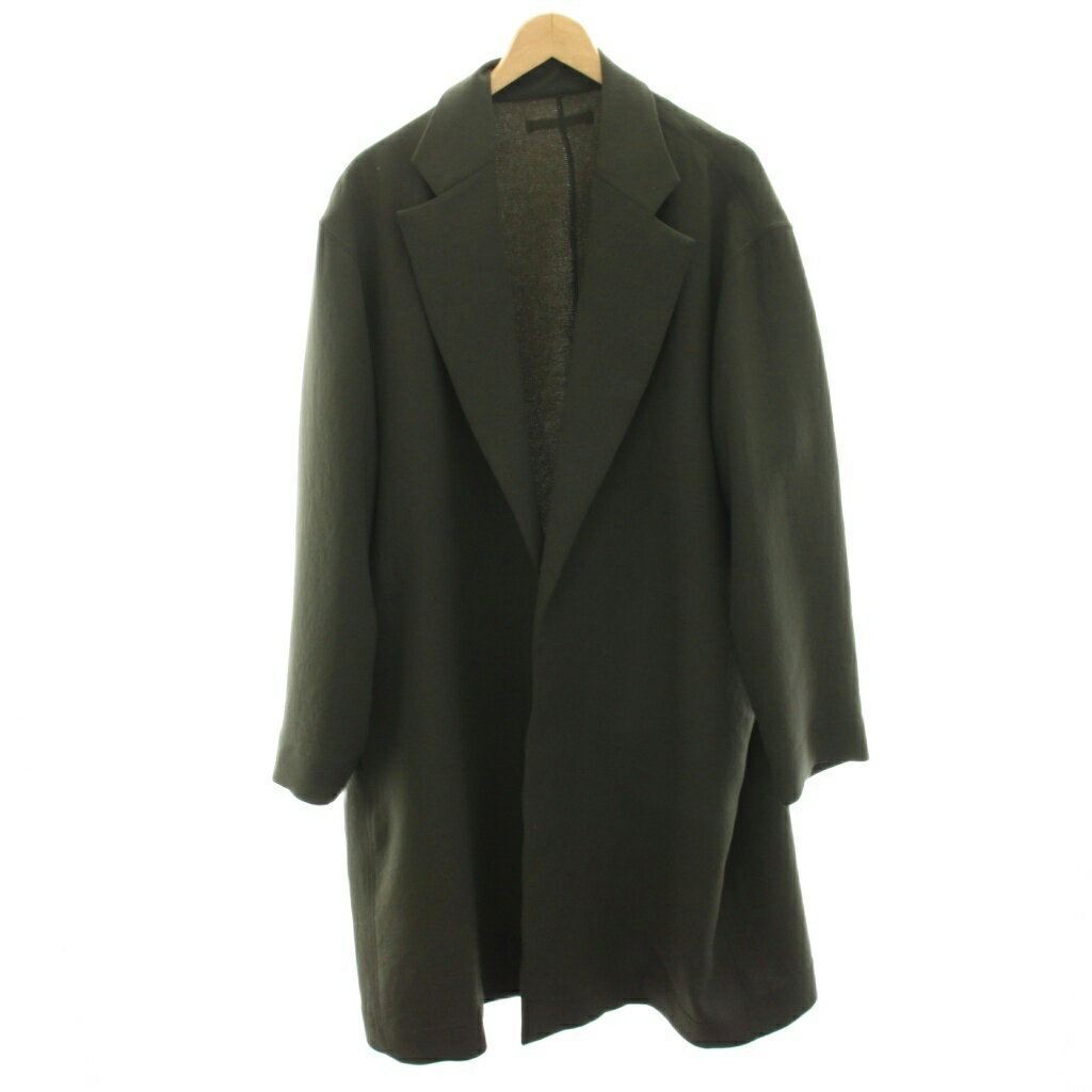 【中古】ユナイテッドアローズアンドサンズ UNITED ARROWS＆SONS by DAISUKE OBANA PE CHESTER COAT チェスターコート スプリングコート ロング L カーキ 5525-299-0632 /HN メ...