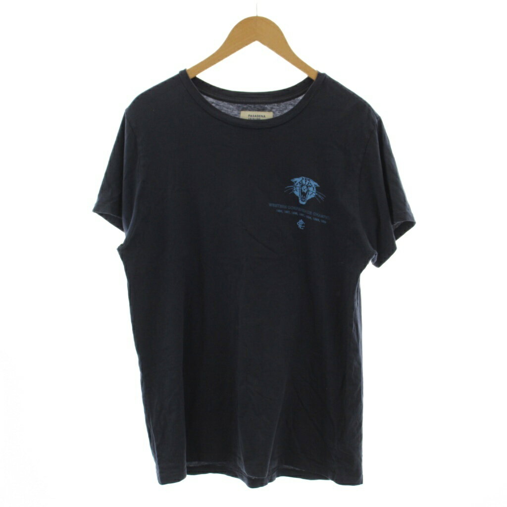 【中古】23SS パサデナレジャークラブ PASADENA LEISURECLUB Tシャツ カットソー M 紺 ネイビー 半袖 ラウンドネック グラフィックプリント /LP レディース 【ベクトル 古着】 260416表記サイズM実寸サイ...