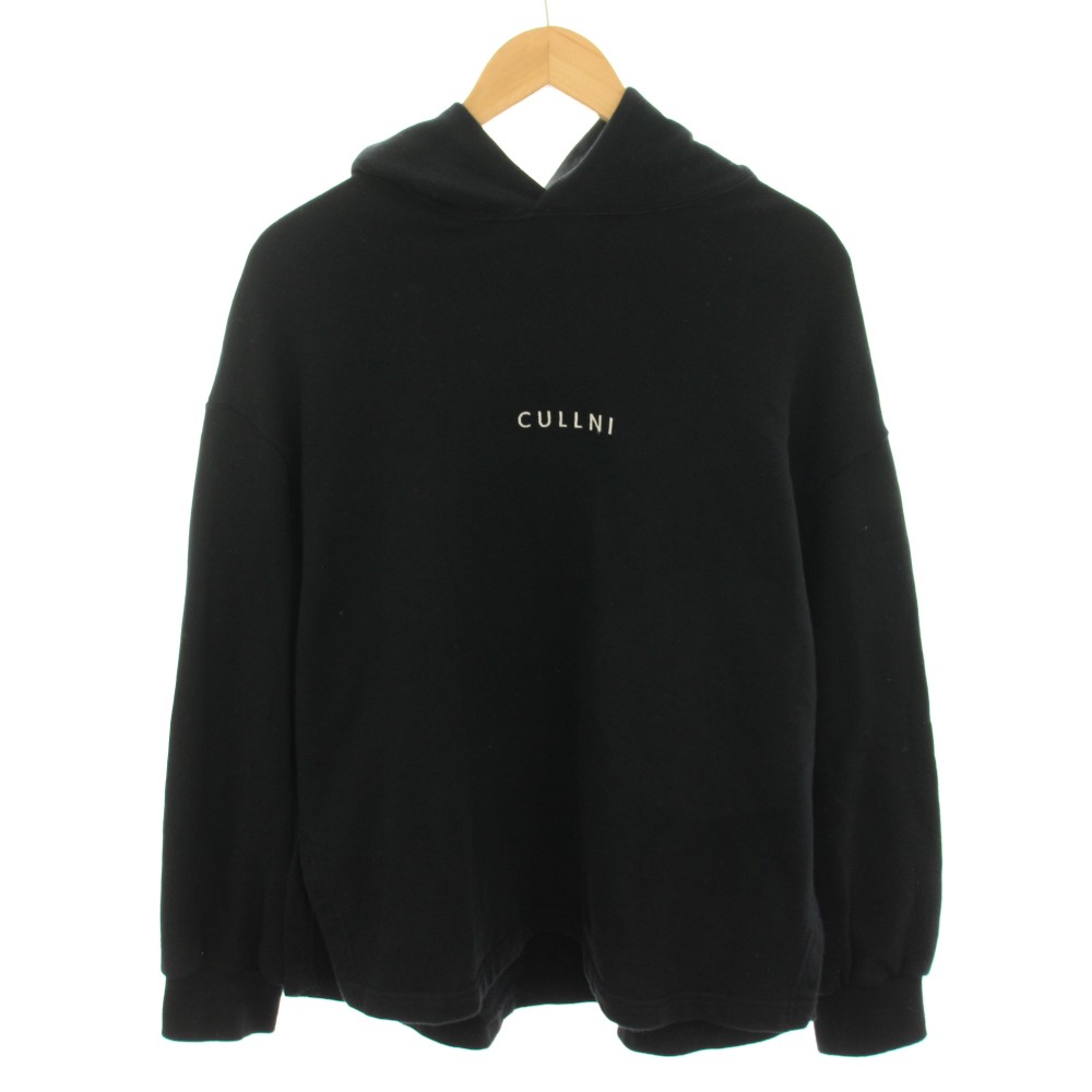 【中古】クルニ CULLNI ロゴパーカー プルオーバーパーカー フーディー 長袖 ロゴ刺繍 1 黒 ブラック 19-AW-007 /YT メンズ 【ベクトル 古着】 260416ブランドクルニ CULLNI表記サイズ1実寸サイズ肩幅：約5...