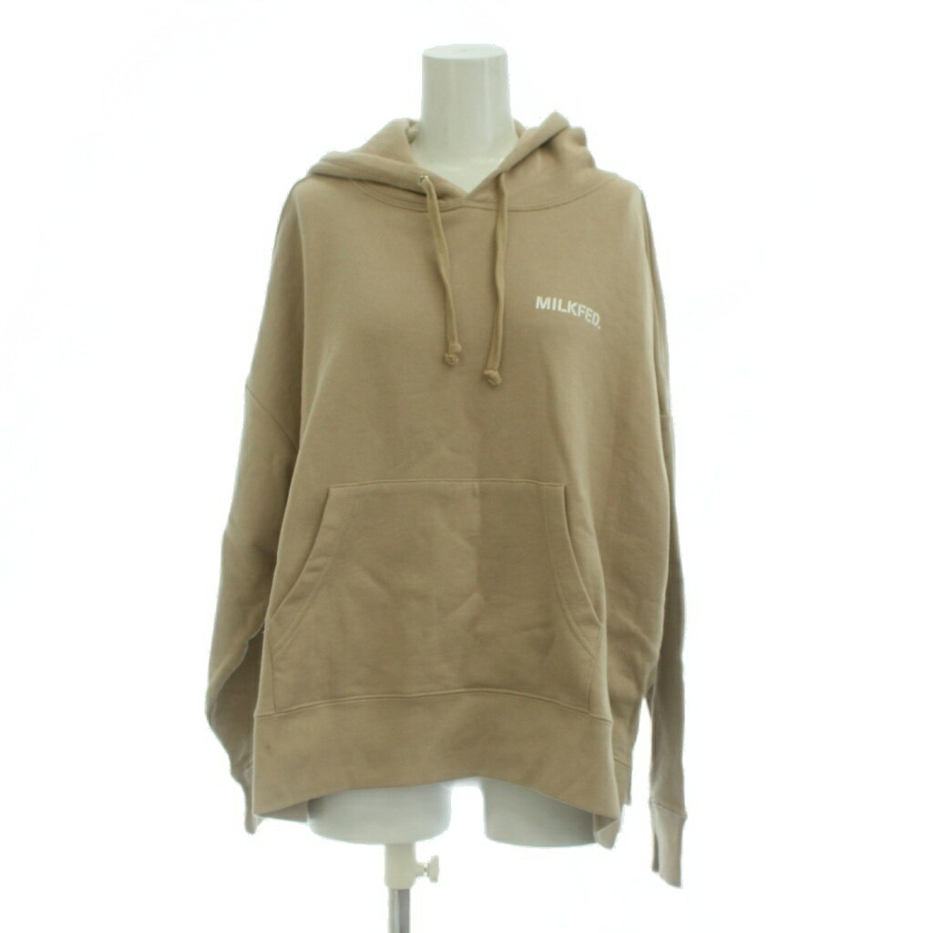 【中古】ミルクフェド MILKFED. パーカー F ベージュ 長袖 ロゴプリント /JP レディース 【ベクトル 古着】 260418ブランドミルクフェド MILKFED.表記サイズF実寸サイズ肩幅：67cm　身幅：66.5cm　着丈：5...