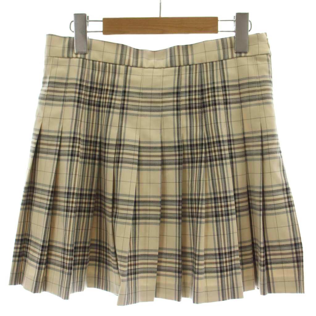【中古】ザラ ZARA プリーツスカート キュロット EUR M アイボリー グレー チェック柄 ミニ丈 /GG ■MA レディース 【ベクトル 古着】 260422ブランドザラ ZARA表記サイズEUR M実寸サイズウエスト：68cm　も...