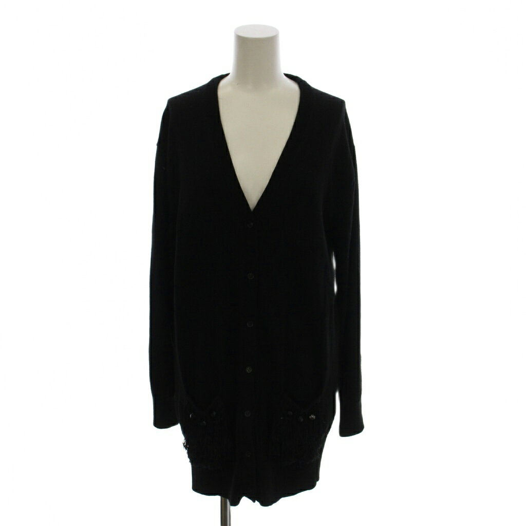 【中古】アンソール ENSOR CIVET カーディガン 38 黒 ブラック ロング丈 フリンジ /LP ■MA レディース 【ベクトル 古着】 260424ブランドアンソール ENSOR CIVET表記サイズ38実寸サイズ肩幅：39cm　...