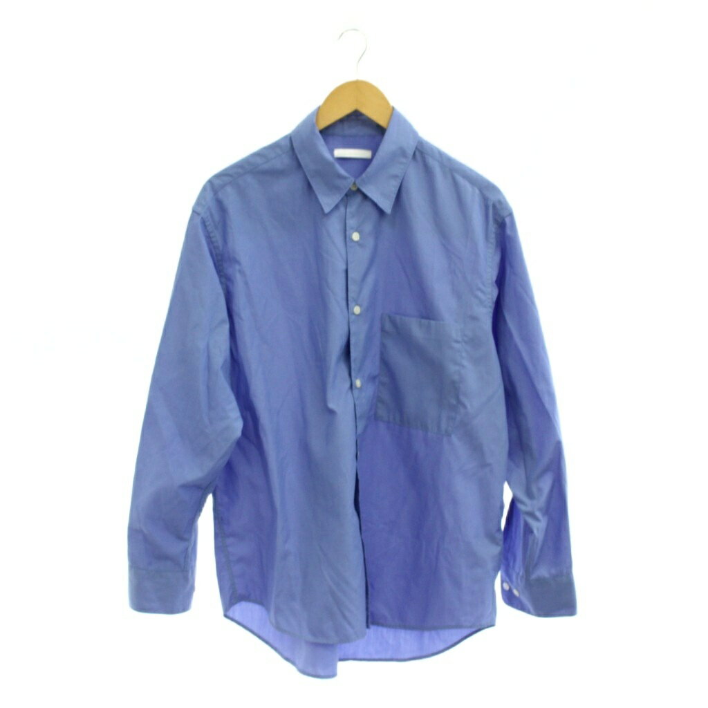 【中古】WYM LIDNM ウィム バイ リドム シャツ S 青 無地 長袖 胸ポケット /JP メンズ 【ベクトル 古着】 260425表記サイズS実寸サイズ肩幅：50cm　身幅：60cm　着丈：78cm　袖丈：57cm　　素材ポリエステ...