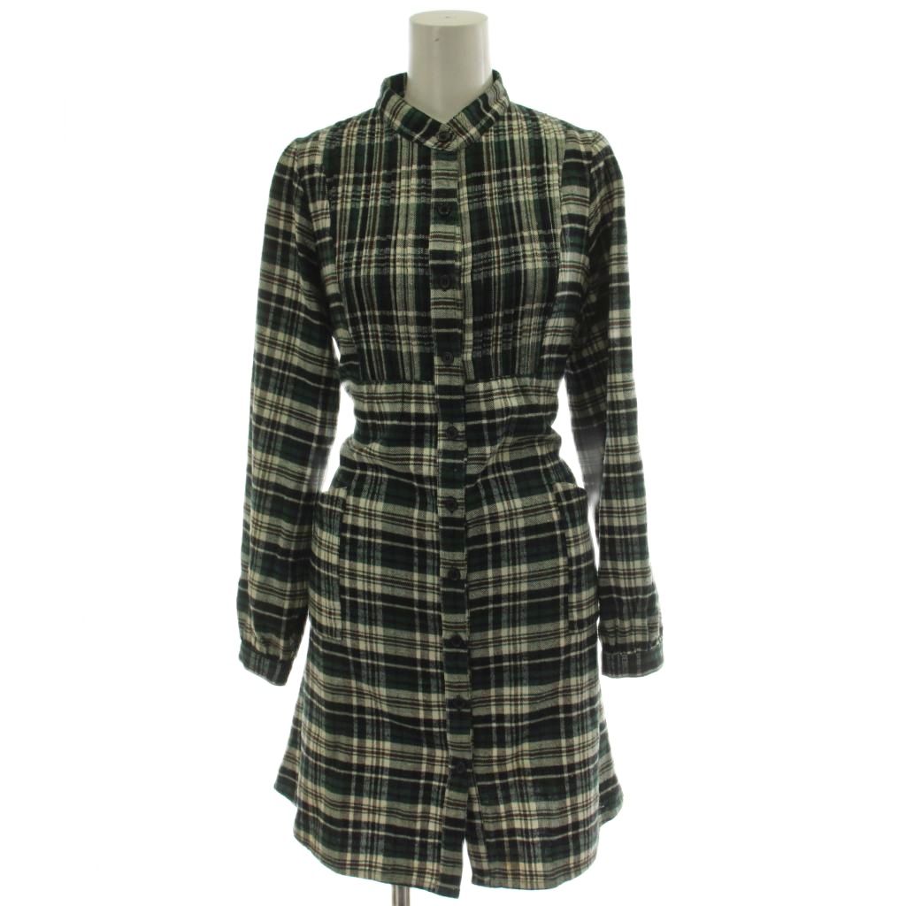 【中古】テンダンス パーレイビームス tendance par Ray BEAMS ワンピース シャツワンピ 緑 長袖 膝丈 チェック柄 /GG ■MA レディース 【ベクトル 古着】 260427ブランドテンダンス パーレイビームス te...
