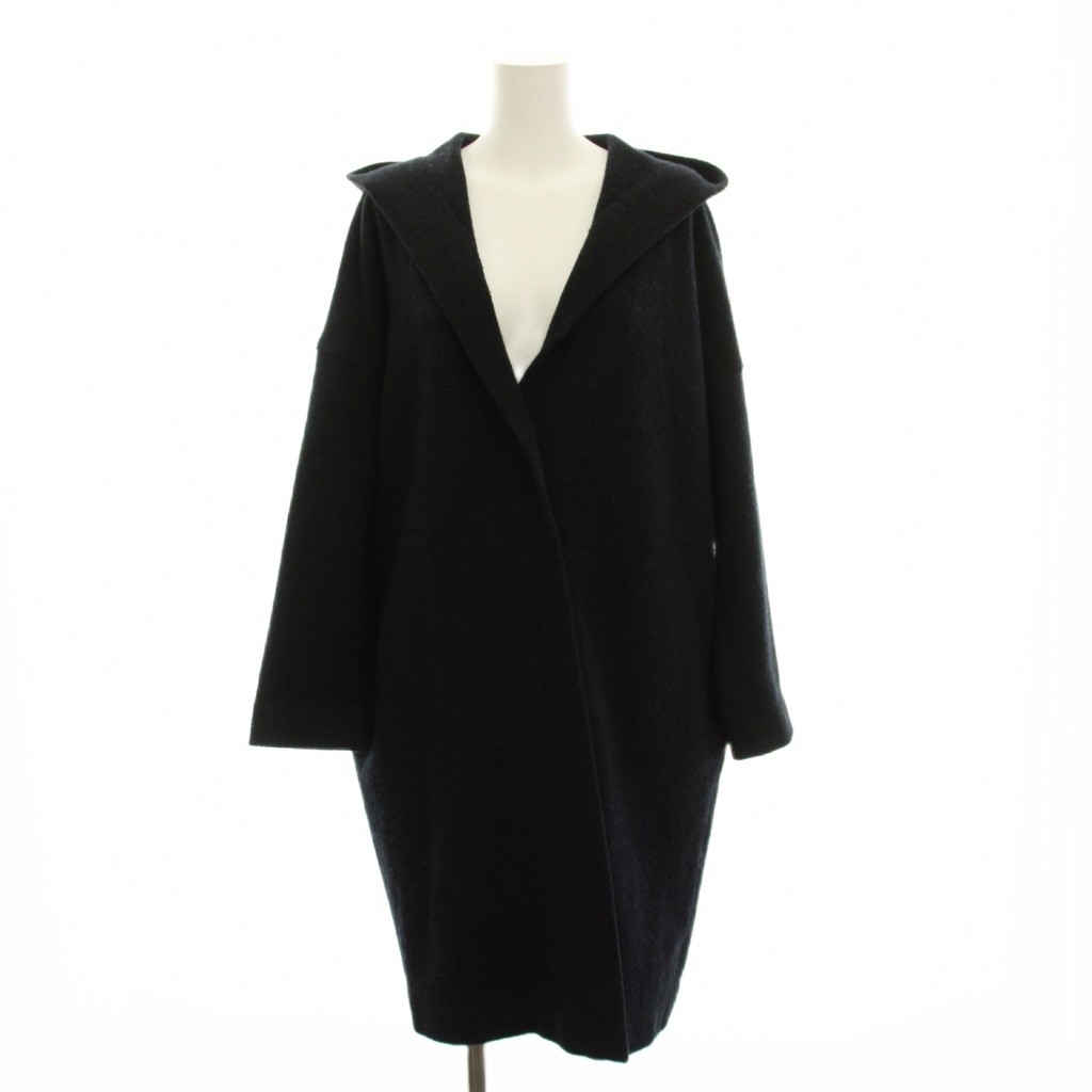 【中古】エヴァムエヴァ evam eva press wool hooded coat ウールコート ロング アウター 2 黒 ブラック フード付き 長袖 無地 E193K045 /YM レディース 【ベクトル 古着】 260428ブランド...