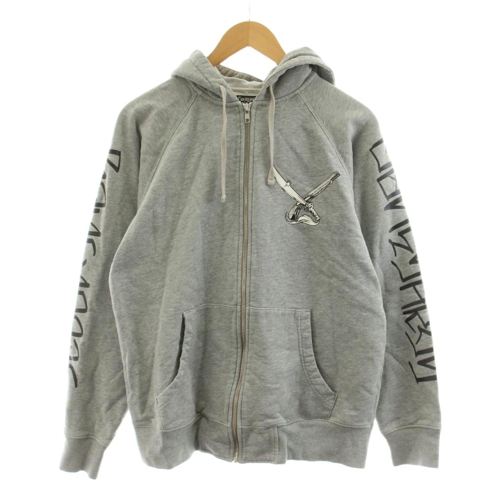 【中古】ステューシー STUSSY NEIGHBORHOOD BONEYARDS ジップアップパーカー 長袖 スウエット地 プリント M グレー /KU メンズ 【ベクトル 古着】 260521ブランドステューシー STUSSY表記サイズM...