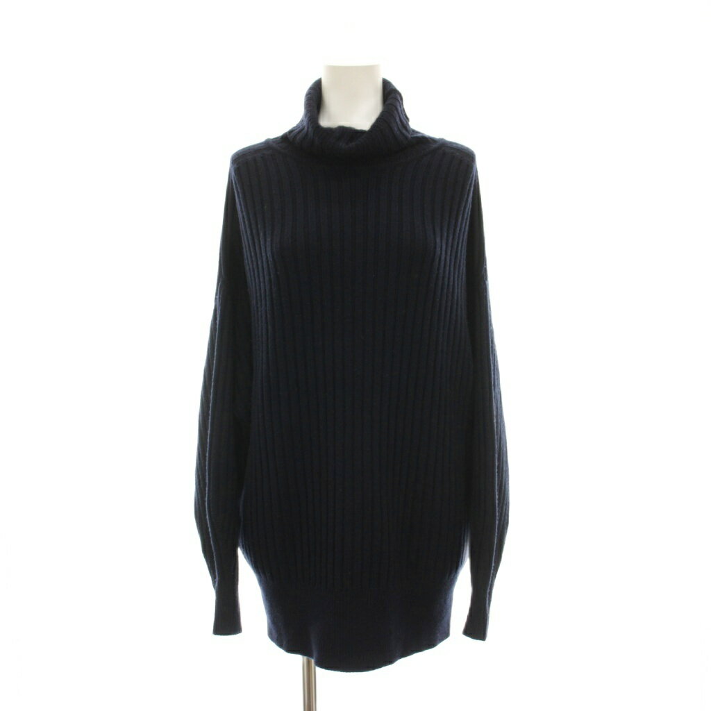 【中古】イエナ IENA 23AW CODE ビッグプルオーバー ニット セーター 長袖 タートルネック 紺 23080900221040 /YM レディース 【ベクトル 古着】 260512ブランドイエナ IENA表記サイズサイズなし（実...