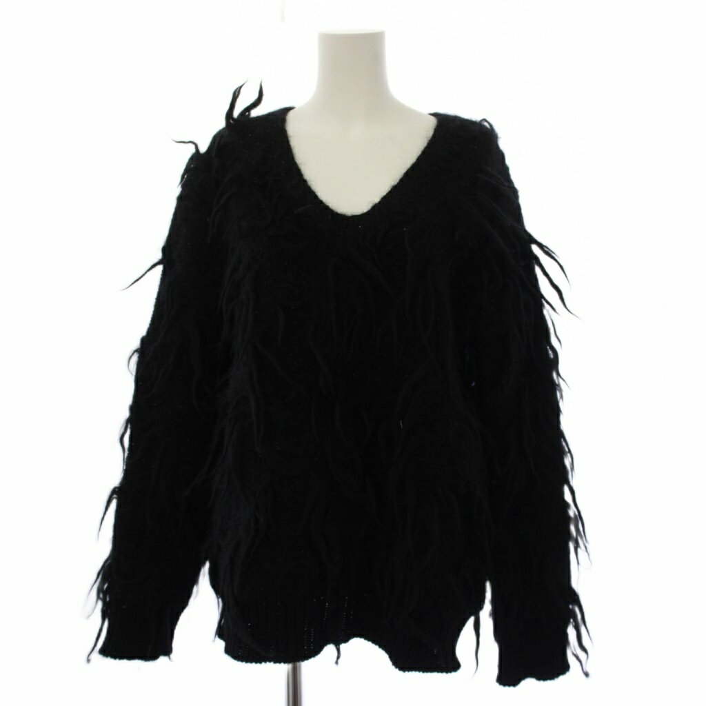 【中古】ジュンヤワタナベ JUNYA WATANABE COMME des GAR?ONS AD2018 シャギーニット セーター 長袖 ウール ナイロン S ブラック JB-N008 /BM レディース 【ベクトル 古着】 260519ブ...