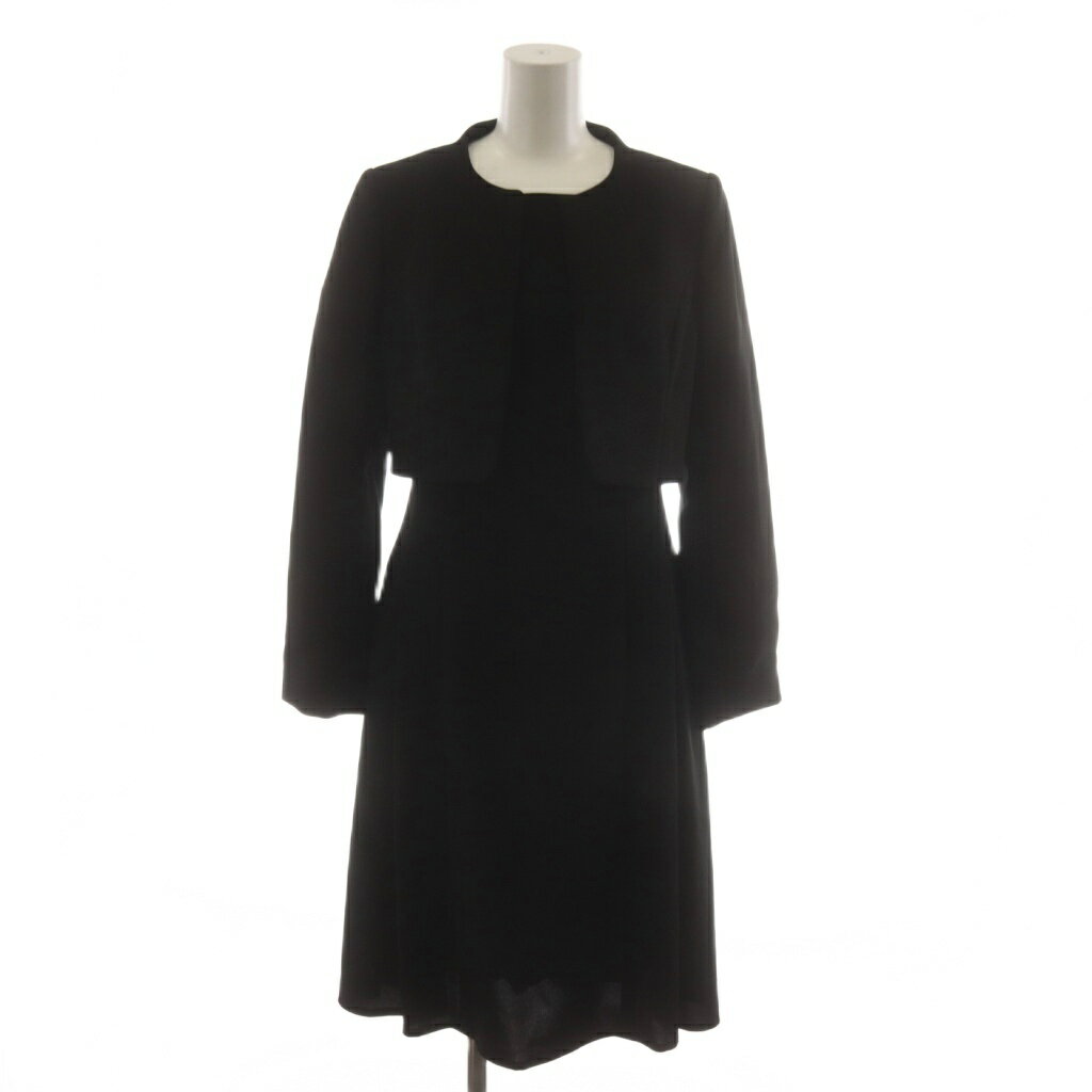 【中古】エマニュエル ウンガロ Emanuel Ungaro スーツ セットアップ ワンピース ひざ丈 ノーカラージャケット 36 黒 ブラック 4003820-00-A17 /RR レディース 【ベクトル 古着】 260520ブランドエマ...
