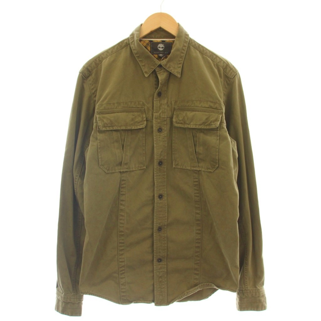 【中古】ティンバーランド Timberland ESTABLISHED ミリタリー シャツジャケット 長袖 シャツ M カーキ 1126J /☆G メンズ 【ベクトル 古着】 260521ブランドティンバーランド Timberland表記サ...