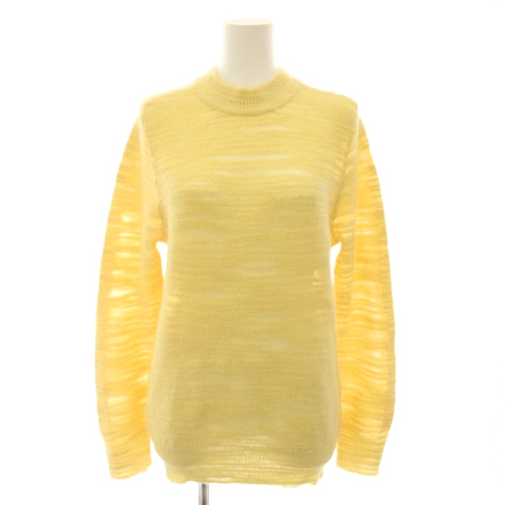 【中古】ビューティフルピープル beautiful people ブロークンエッジプルオーバー broken edge pullover ニット セーター クルーネック 長袖 S 黄 イエロー 1635210513 /YT レディース 【ベ...