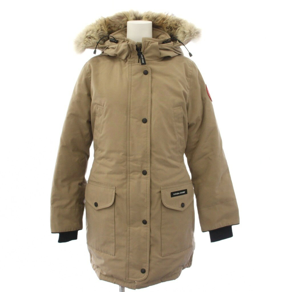 【中古】カナダグース CANADA GOOSE トリリウムパーカ TRILLIUM PARKA ダウンコート アウター フード コヨーテファー M ベージュ 6550LA /YT レディース 【ベクトル 古着】 260605ブランドカナダグ...