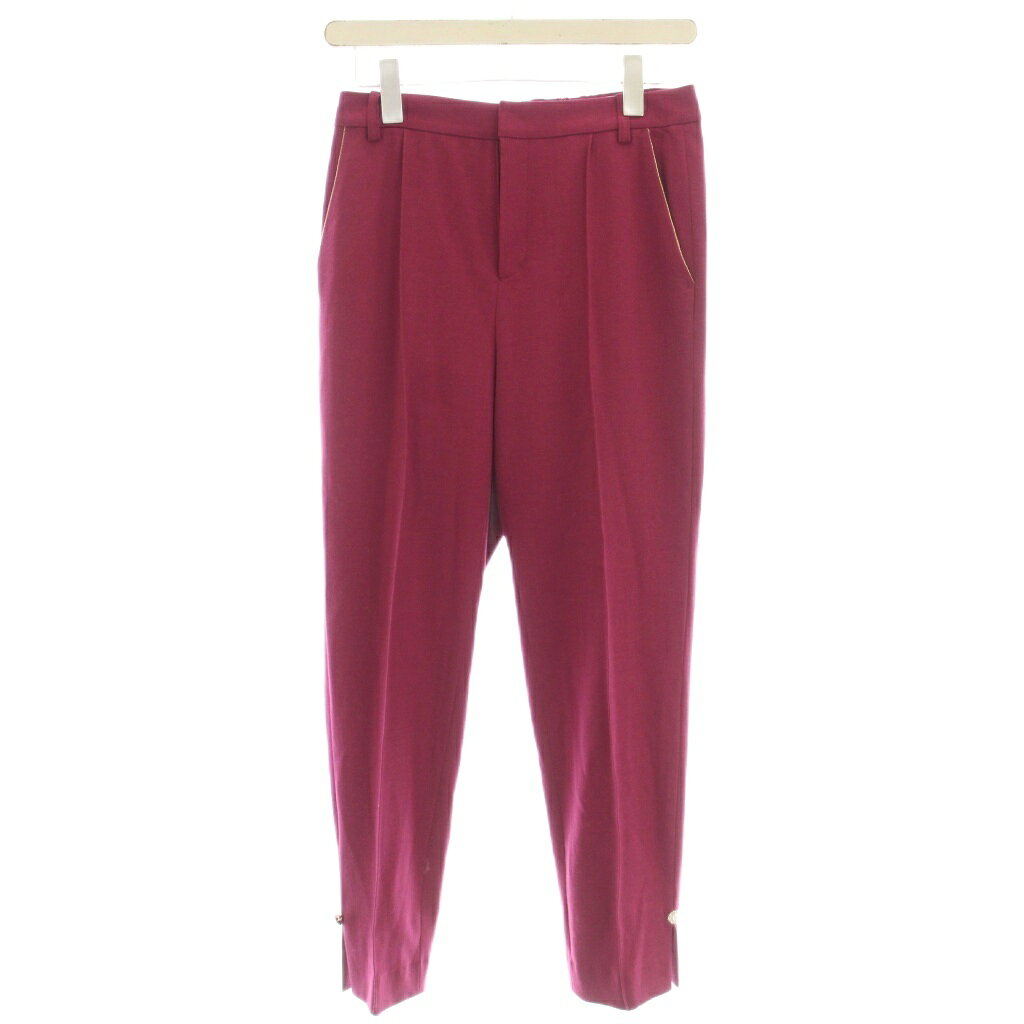 【中古】モラビト MORABITO パンツ スラックス 裾ビジュー クロップドパンツ 36 ラズベリーピンク 5735-42321 /☆G レディース 【ベクトル 古着】 260605ブランドモラビト MORABITO表記サイズ36実寸サイ...